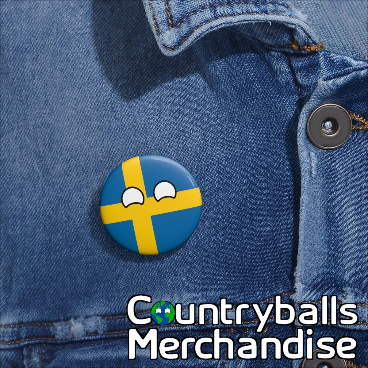 Sweden Pin Badges x3 Pack – CountryballsMerchandise